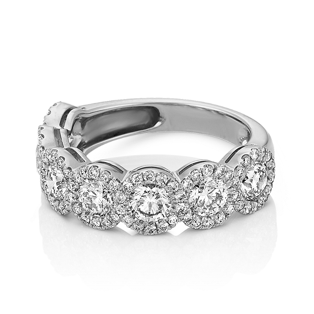 Chandelier Multi-Halo Diamond Band (Round) | Shane Co.