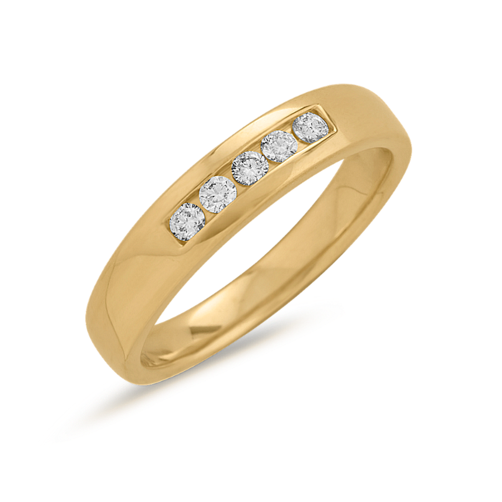Channel Set Diamond Mens Band (5mm) | Shane Co.
