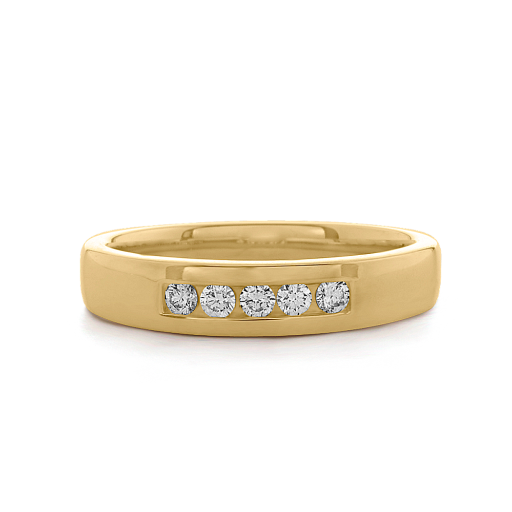 Channel Set Diamond Mens Band (5mm) | Shane Co.
