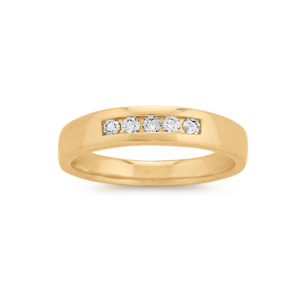 Channel Set Diamond Mens Band (5mm) | Shane Co.