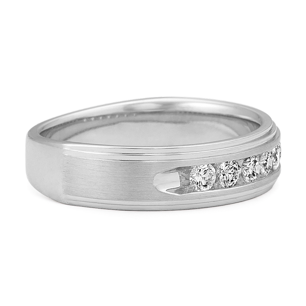 Channel-Set Diamond Mens Band (7.8mm) | Shane Co.