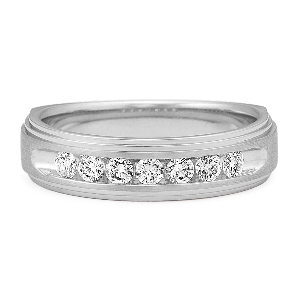 Channel-Set Diamond Mens Band (7.8mm) | Shane Co.