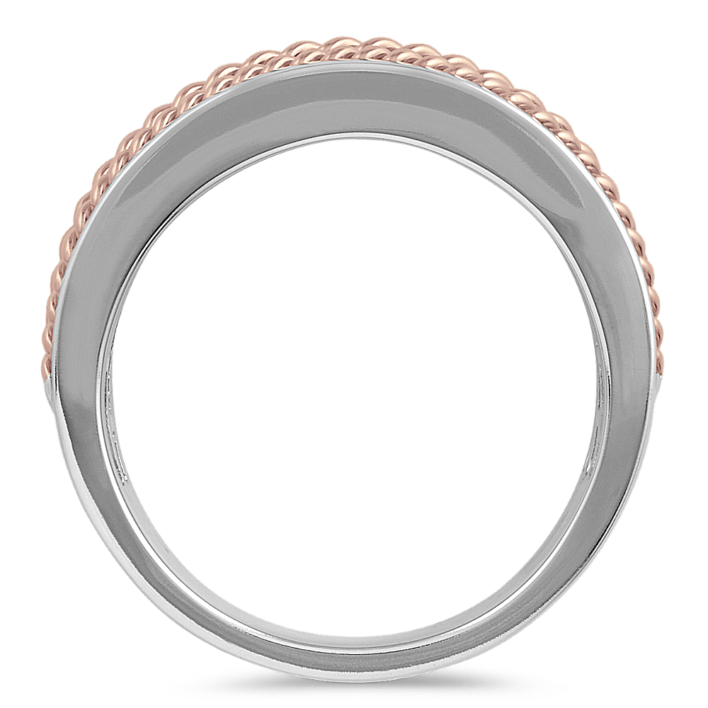Channel-Set Diamond Ring in 14k White and Rose Gold (8mm) | Shane Co.