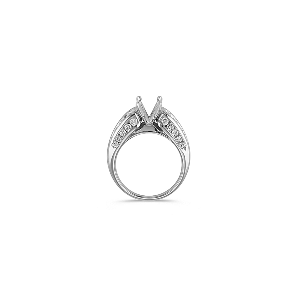Channel-Set Round Diamond Engagement Ring in White Gold | Shane Co.