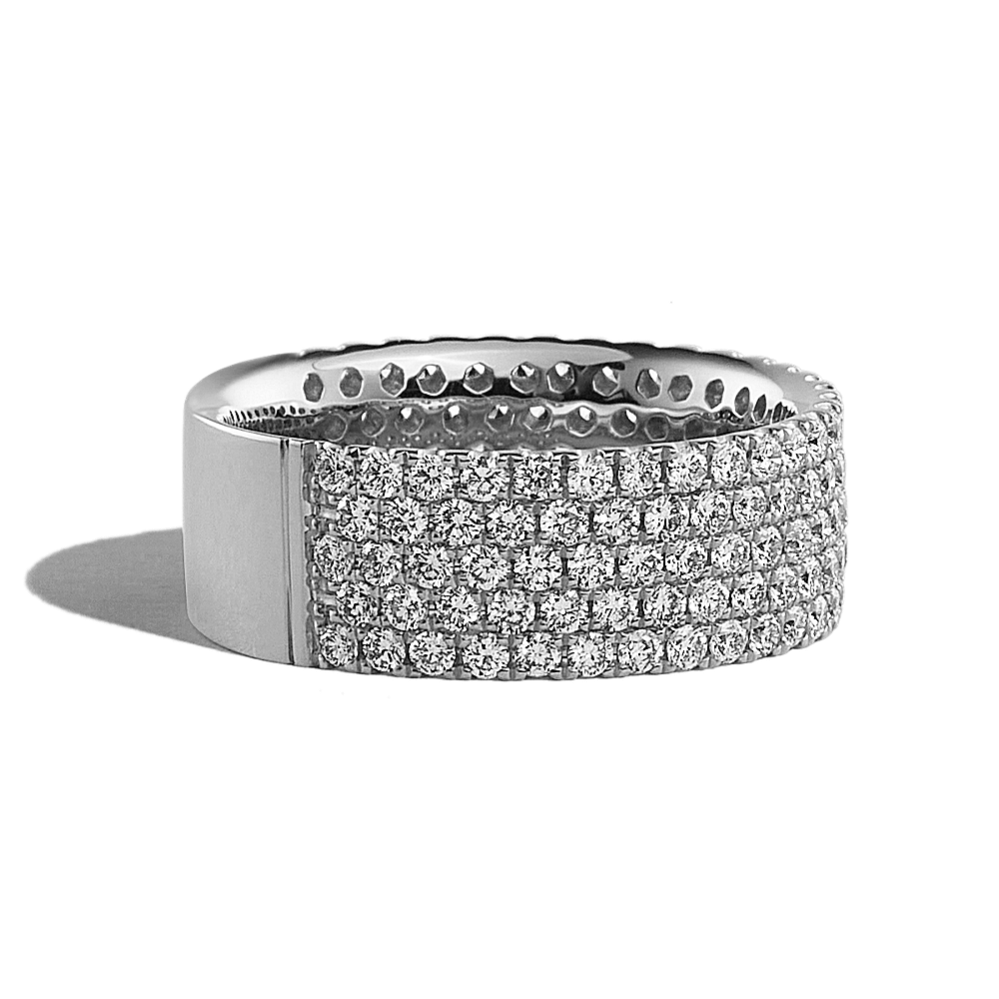 Charlotte Five-Row Diamond Pave Band | Shane Co.