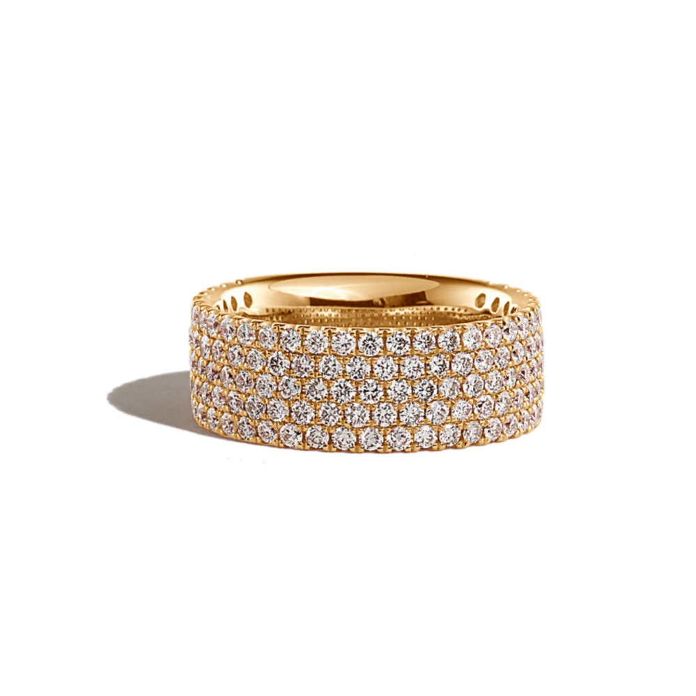 Charlotte Five-Row Diamond Pave Band | Shane Co.