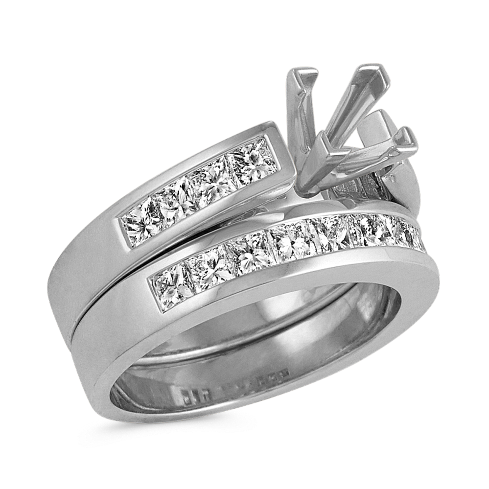 Classic Channel-Set Princess Cut Diamond Wedding Set | Shane Co.
