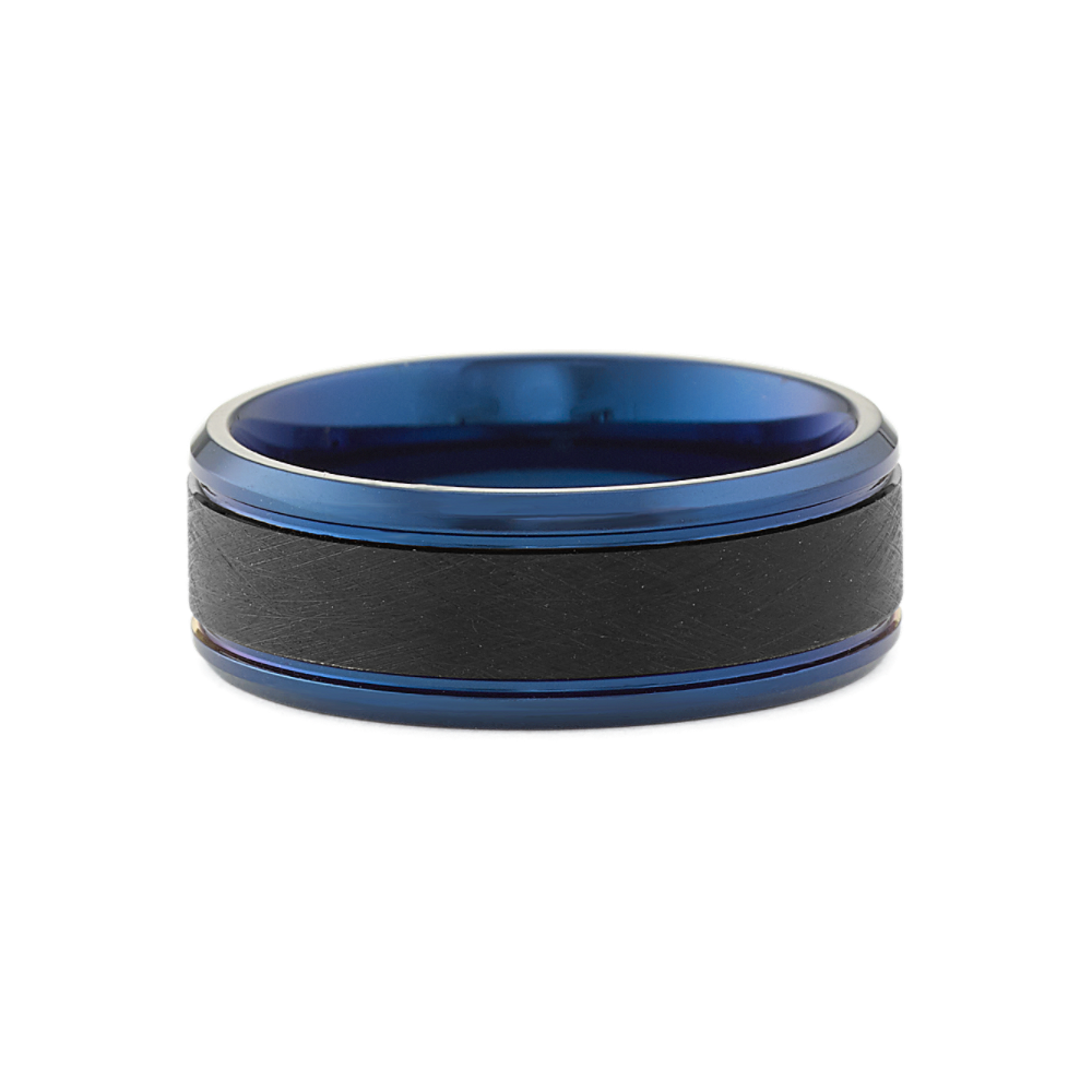 Cobalt Ring with Blue & Black Ionic Plating (8mm) | Shane Co.