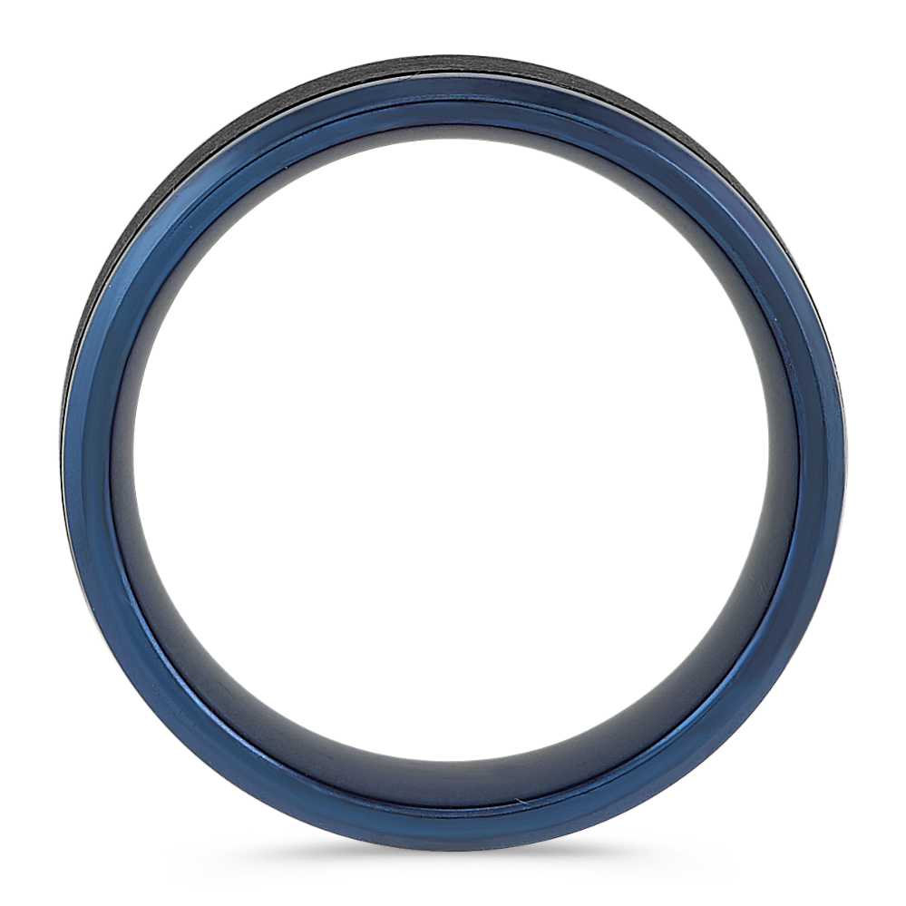 Cobalt Ring with Blue & Black Ionic Plating (8mm) | Shane Co.