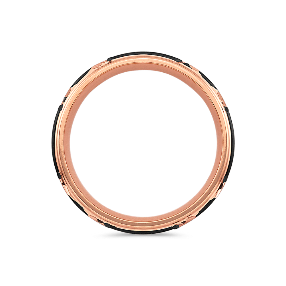 Cobalt with Black and Rose Ionic Plating Wedding Band (8mm) | Shane Co.
