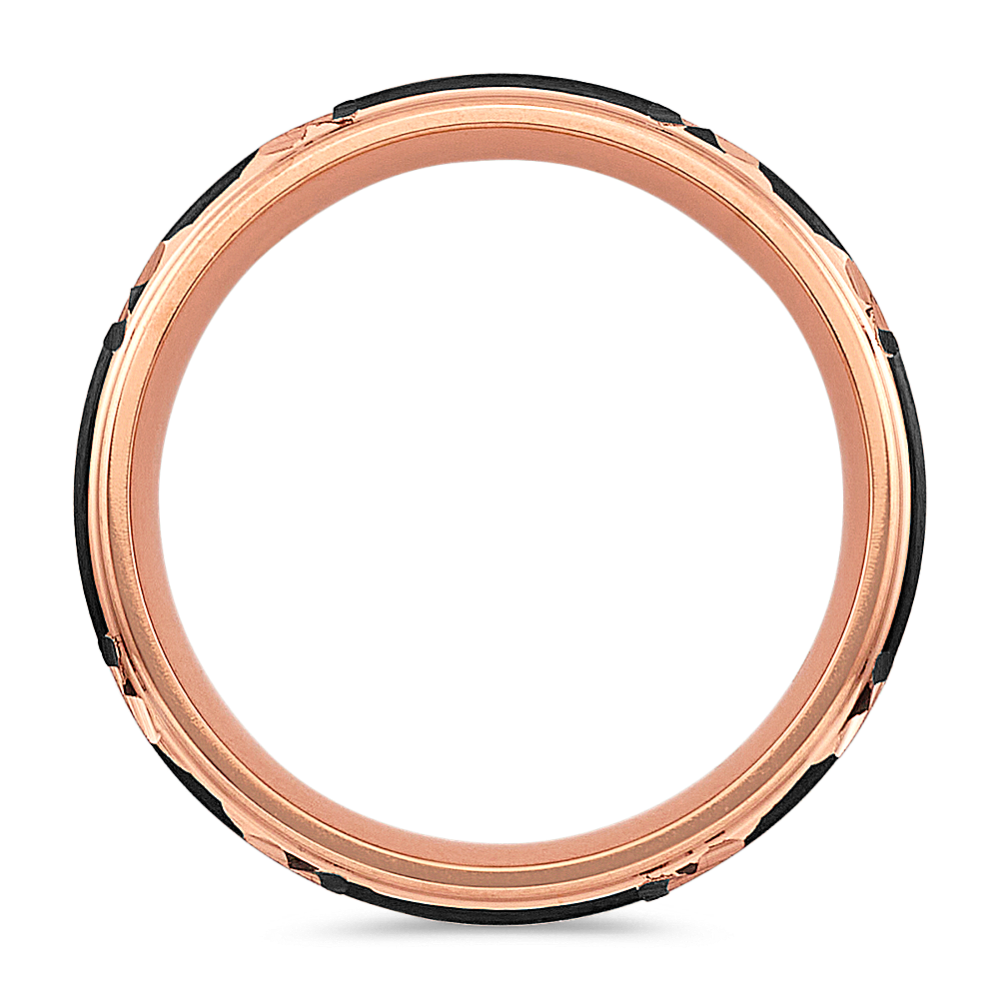 Cobalt with Black and Rose Ionic Plating Wedding Band (8mm) | Shane Co.