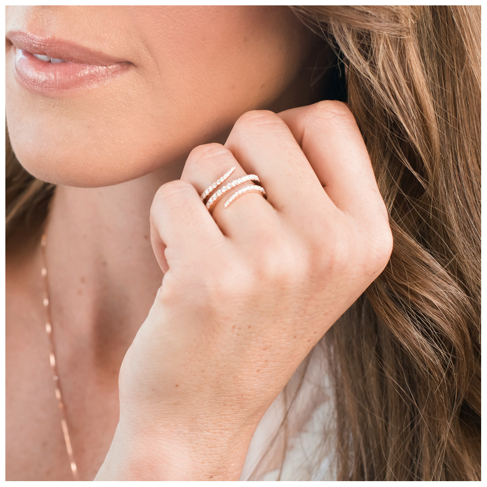 Contemporary Diamond Ring in 14k Rose Gold | Shane Co.