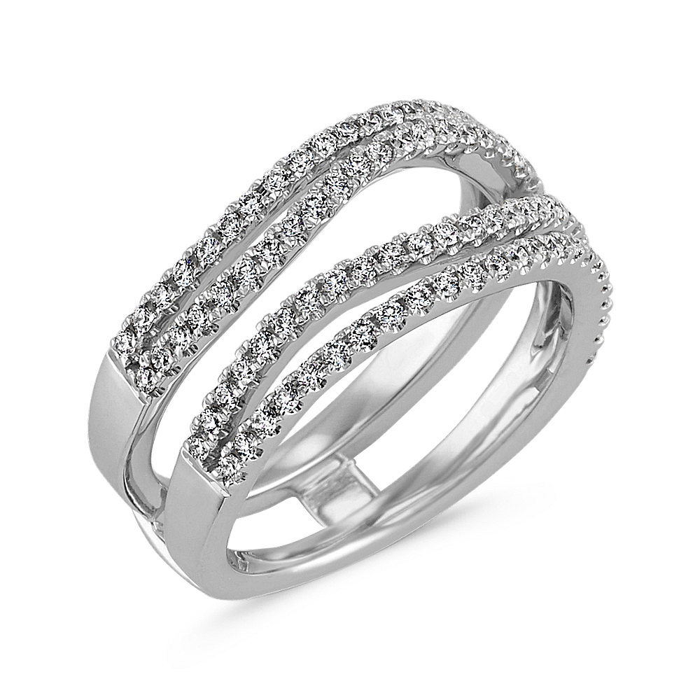 Double Pave Contour Ring Guard | Shane Co.