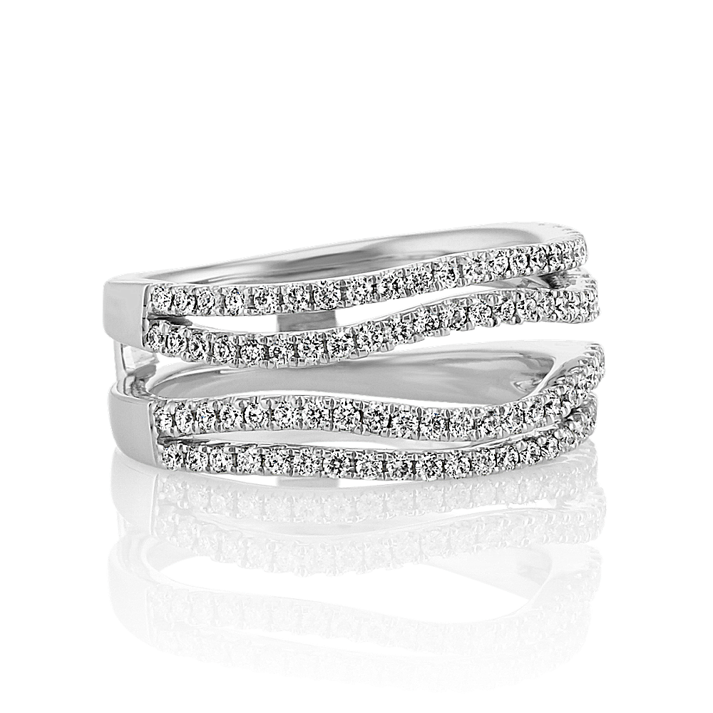 Double Pave Contour Ring Guard | Shane Co.