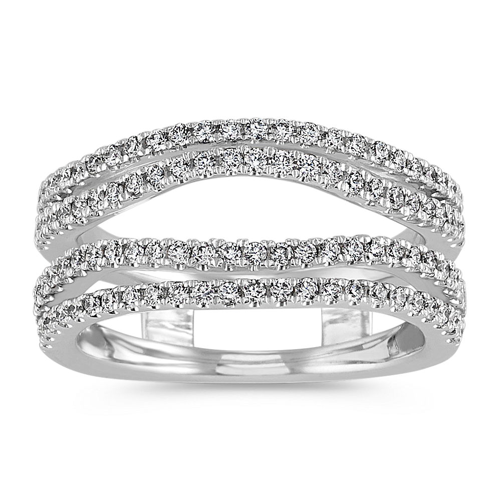 Double Pave Contour Ring Guard | Shane Co.