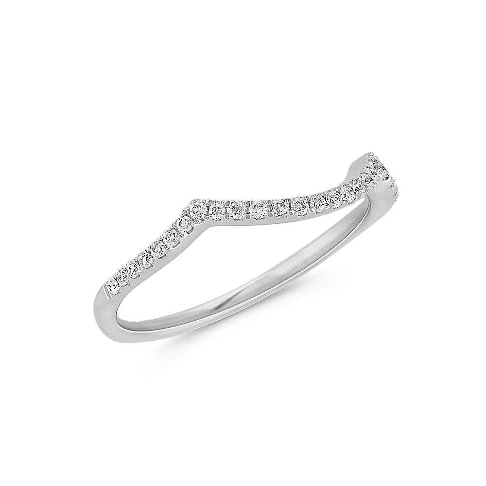 Catalina Pave Contour Band in Platinum | Shane Co.