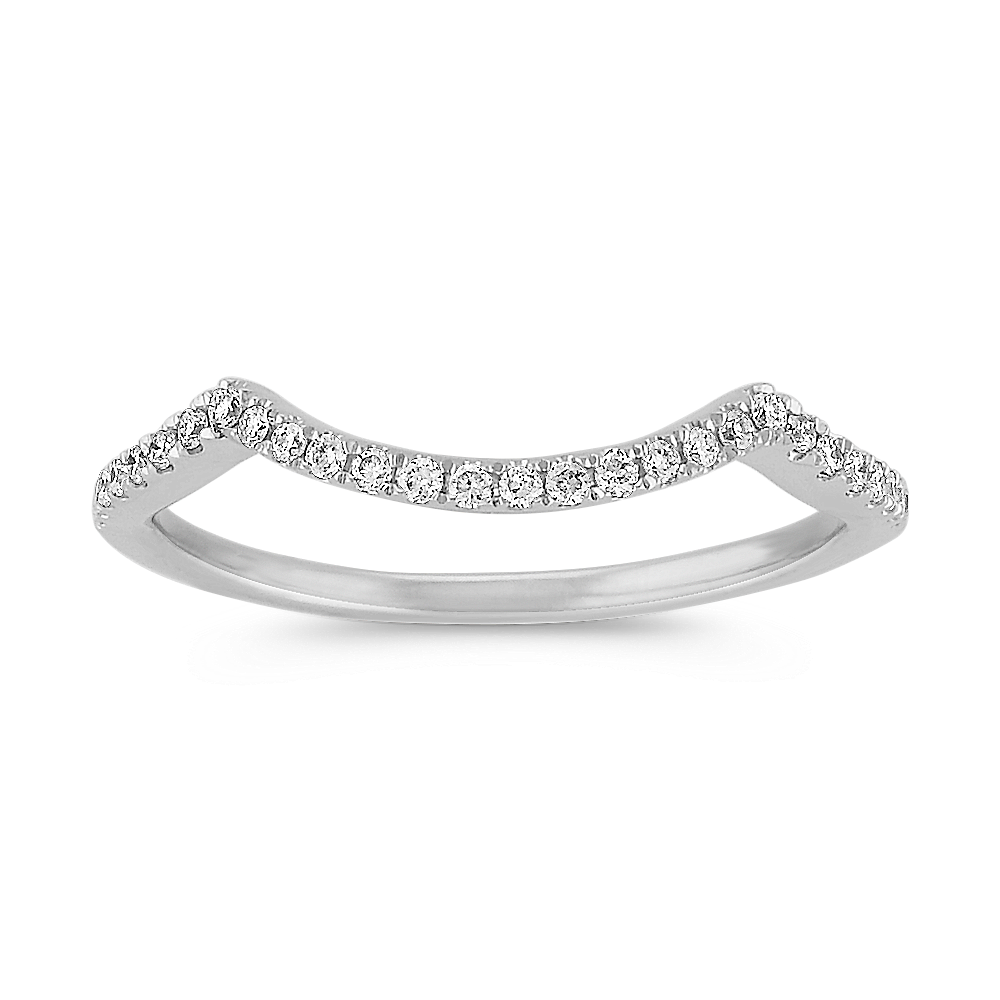 Catalina Pave Contour Band in Platinum | Shane Co.