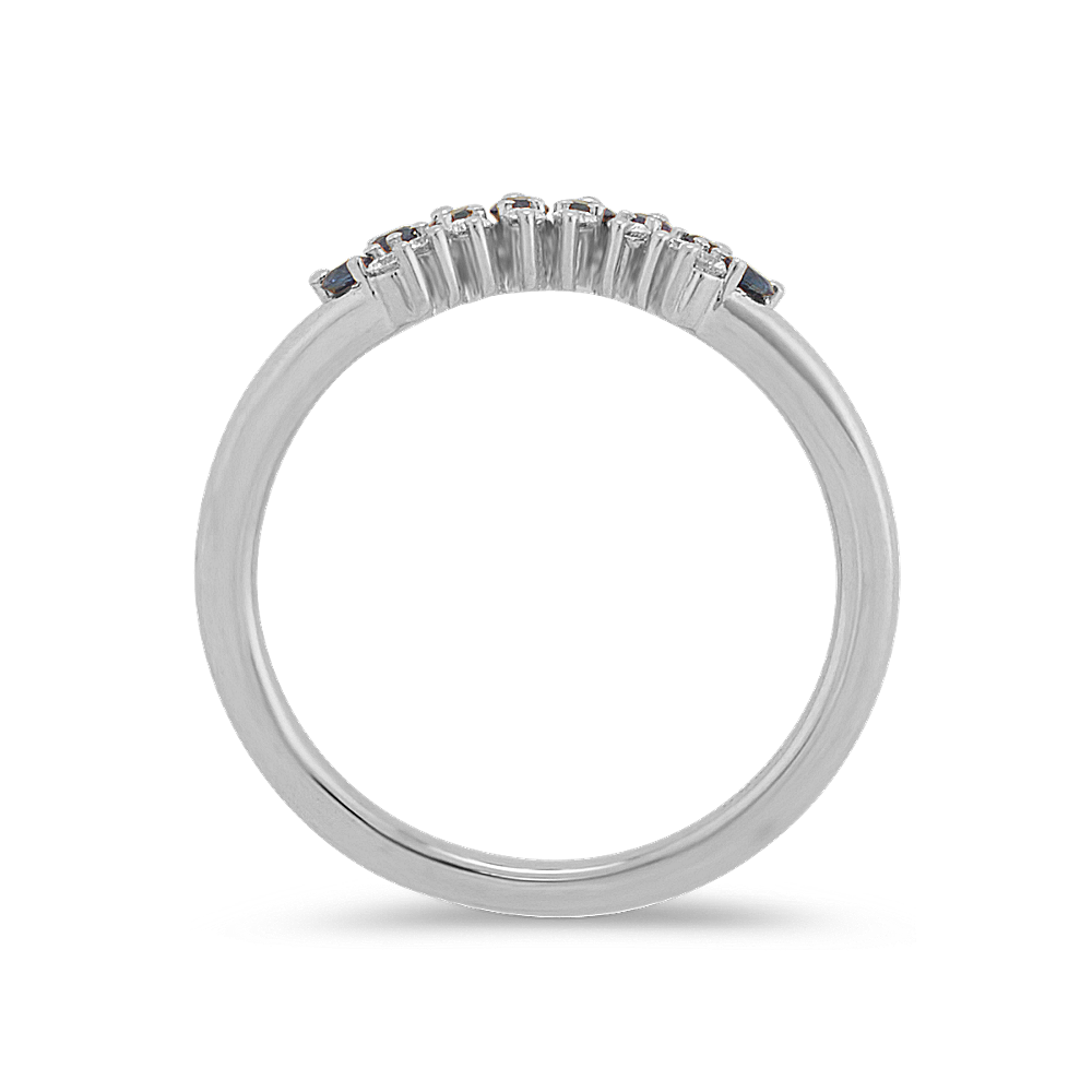 Contour Traditional Blue Sapphire and Diamond Wedding Band | Shane Co.