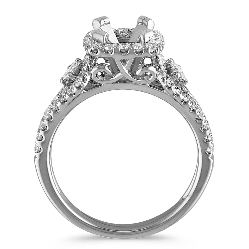 Cushion Halo Engagement Ring with Pave-Set Diamonds | Shane Co.