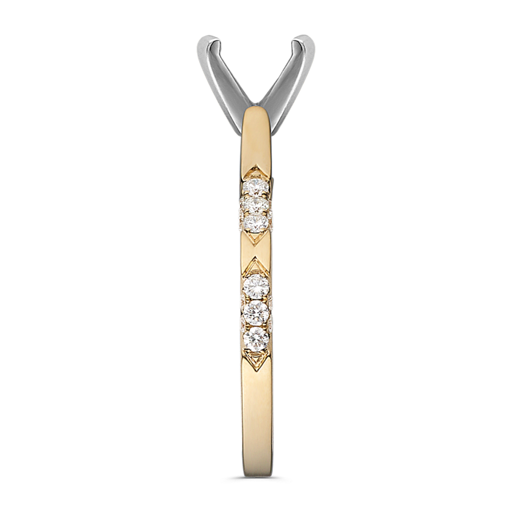 Cut-Out Diamond Pave Engagement Ring in Yellow Gold | Shane Co.