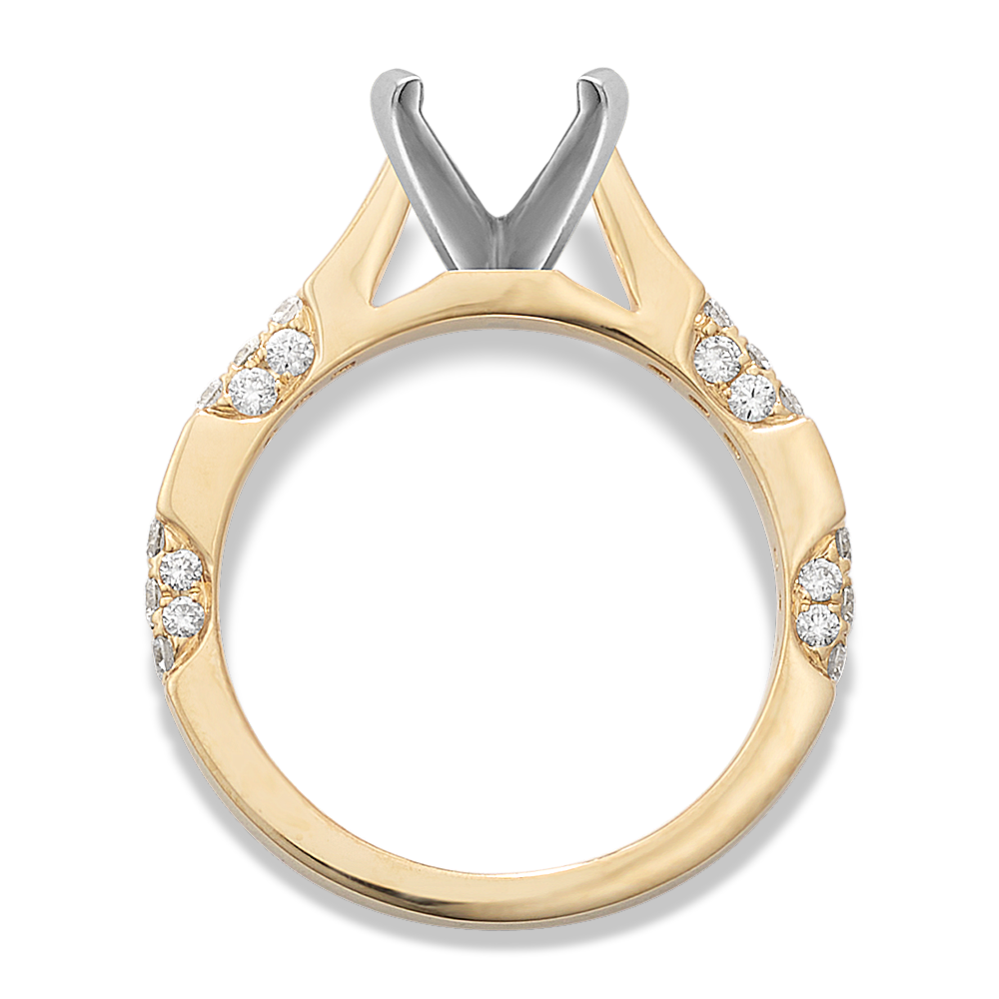 Cut-Out Diamond Pave Engagement Ring in Yellow Gold | Shane Co.