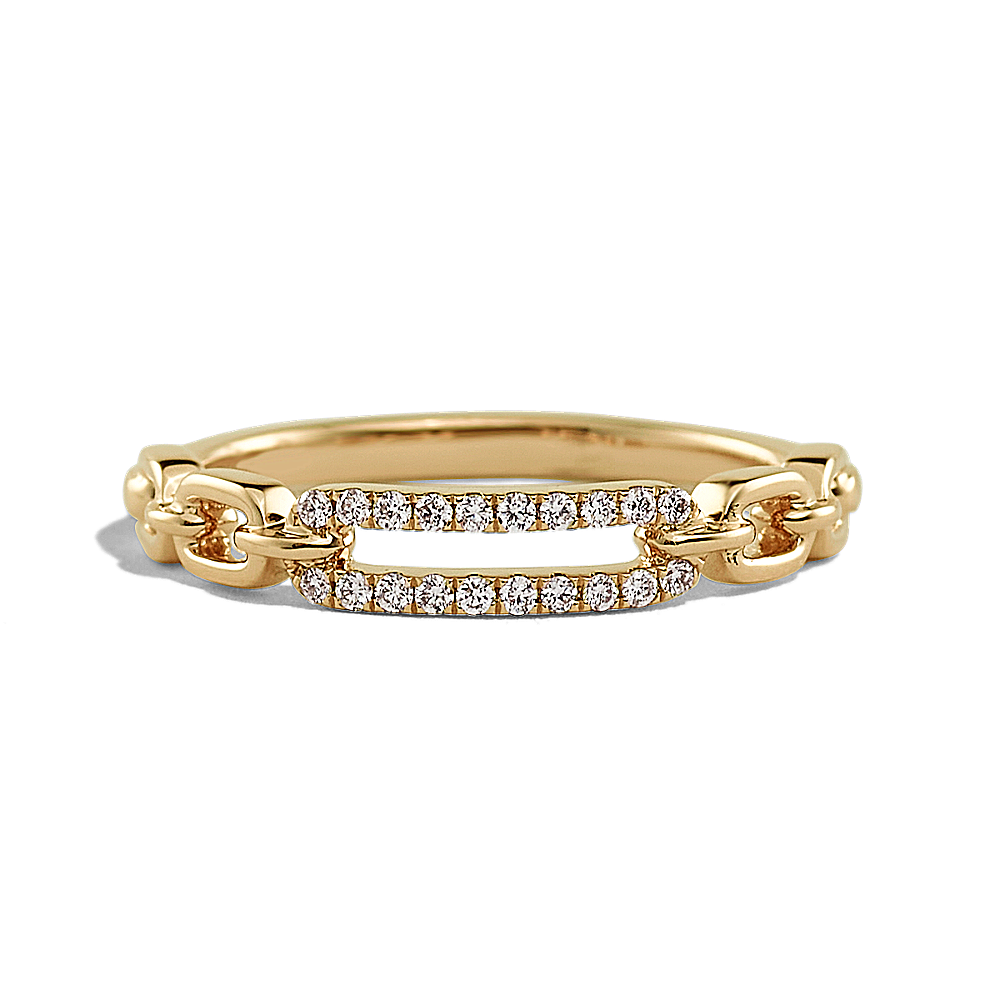 Cyra Diamond Link Ring in 14K Yellow Gold | Shane Co.