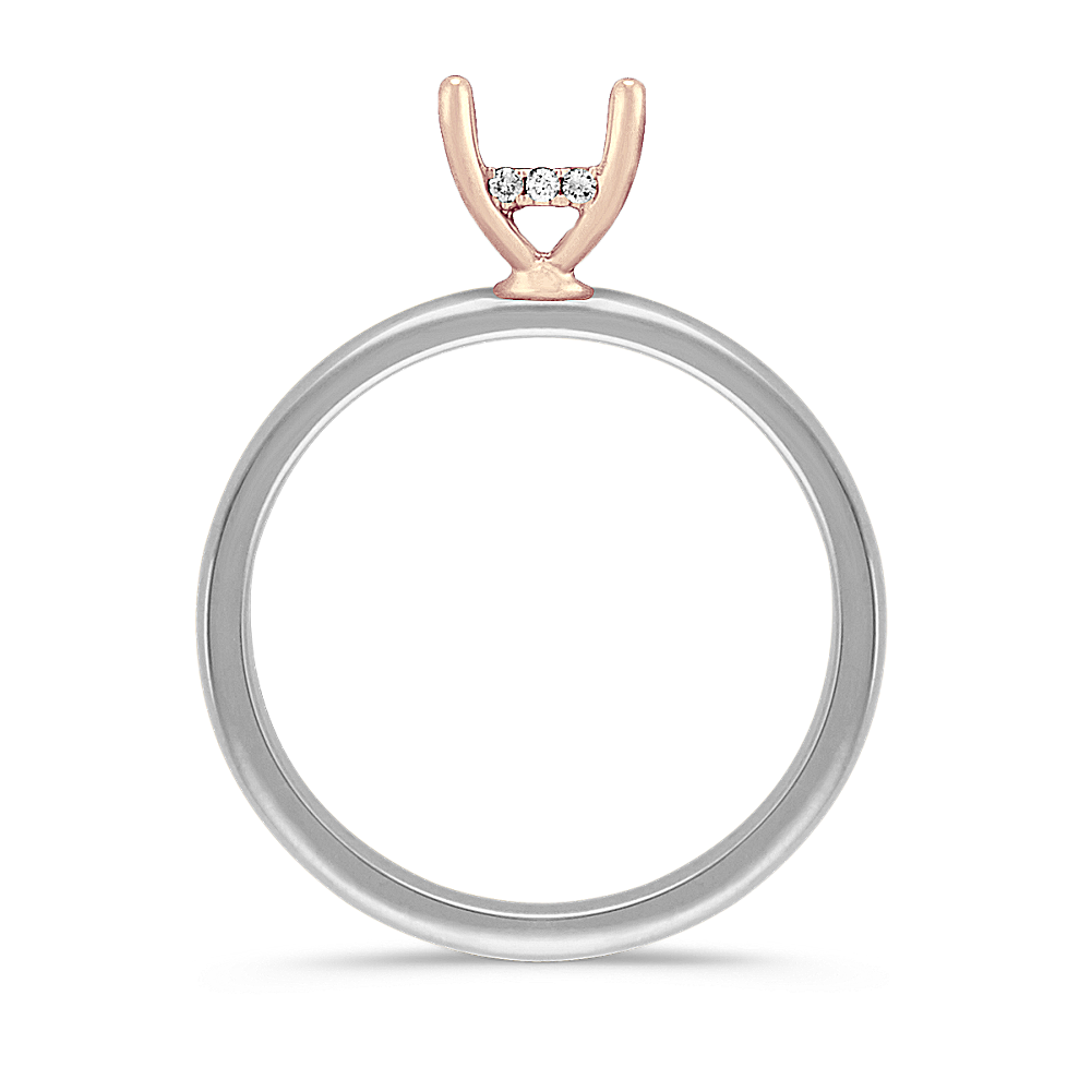 Rosebud Diamond Decorative Crown to Hold 6.5x4.5mm Emerald Shaped Gemstone | Shane Co.