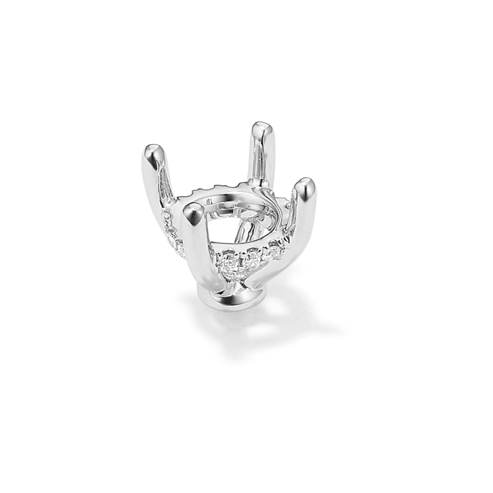 Rosebud Diamond Decorative Crown to Hold 7mm Round Gemstone | Shane Co.