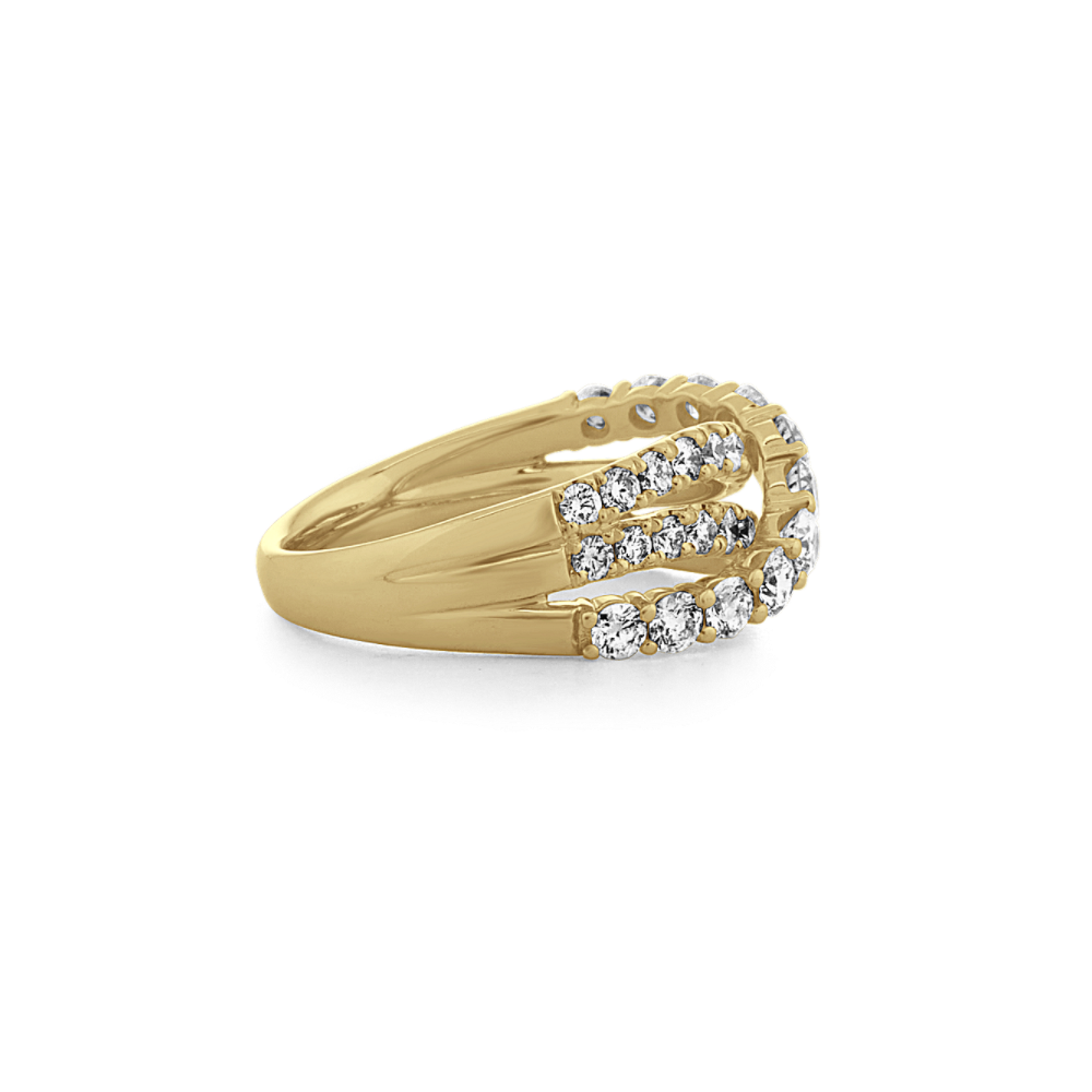 Diamond Crossover Band in 14K Yellow Gold | Shane Co.