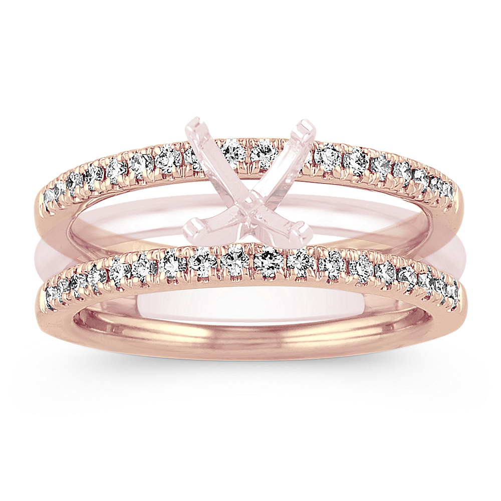 Diamond Engagement Ring Guard in 14k Rose Gold | Shane Co.