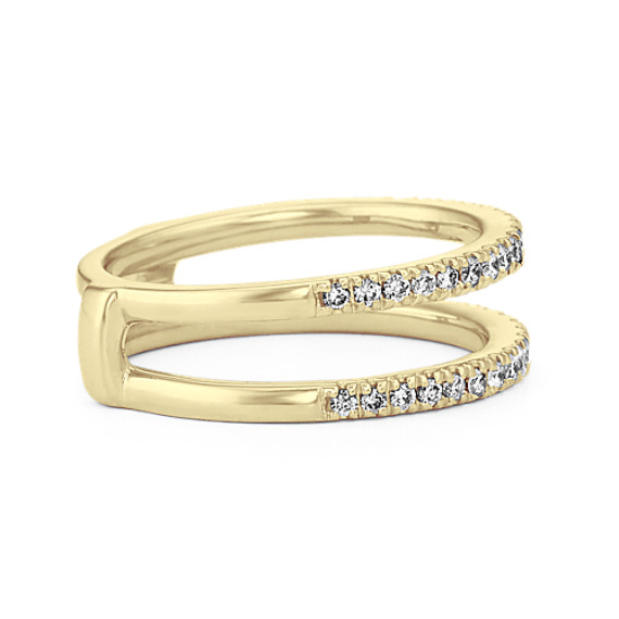 Diamond Engagement Ring Guard in 14k Yellow Gold | Shane Co. Diamond Engagement Ring Guard in 14k Yellow Gold | Shane Co.