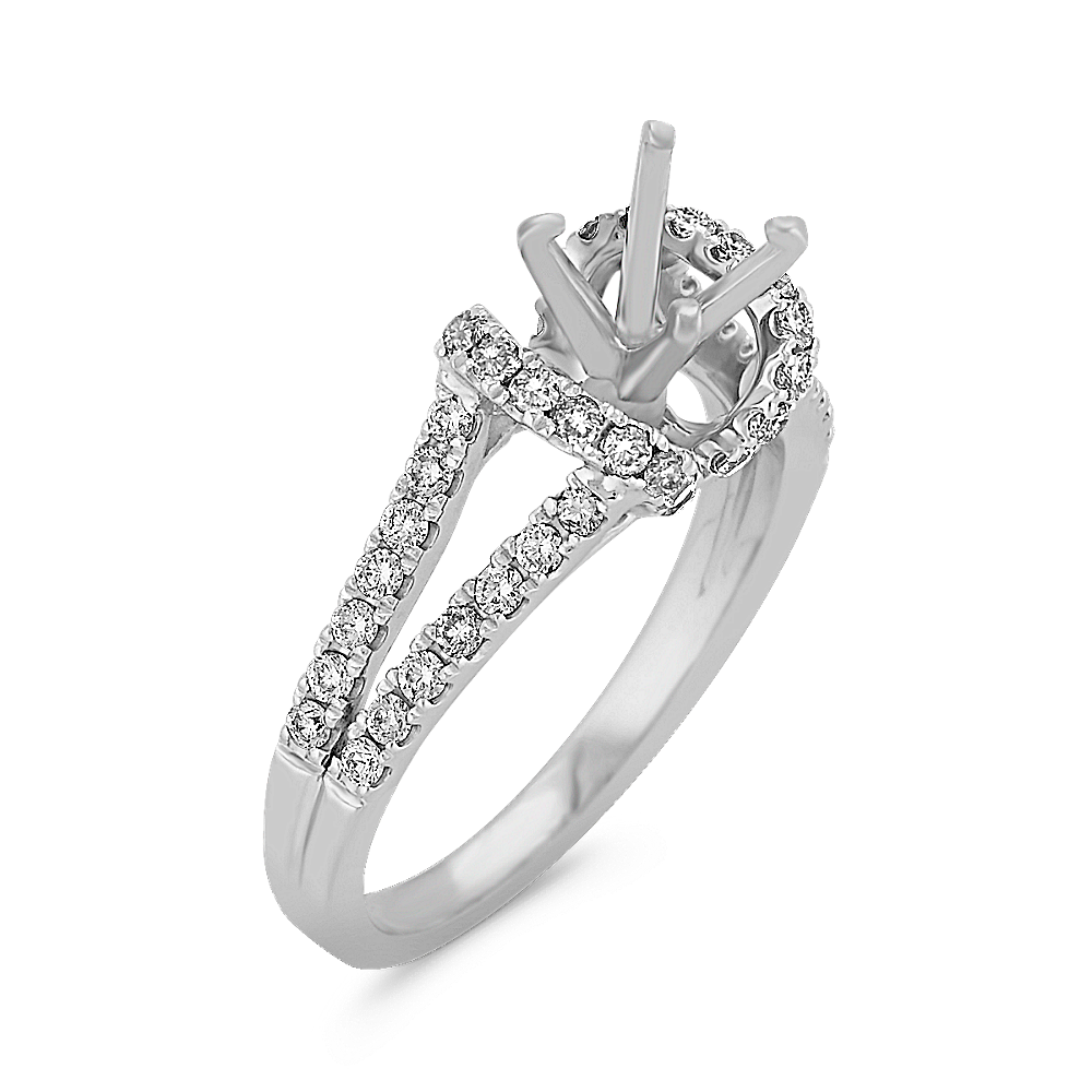 Diamond Engagement Ring with Pave Setting in Platinum | Shane Co.