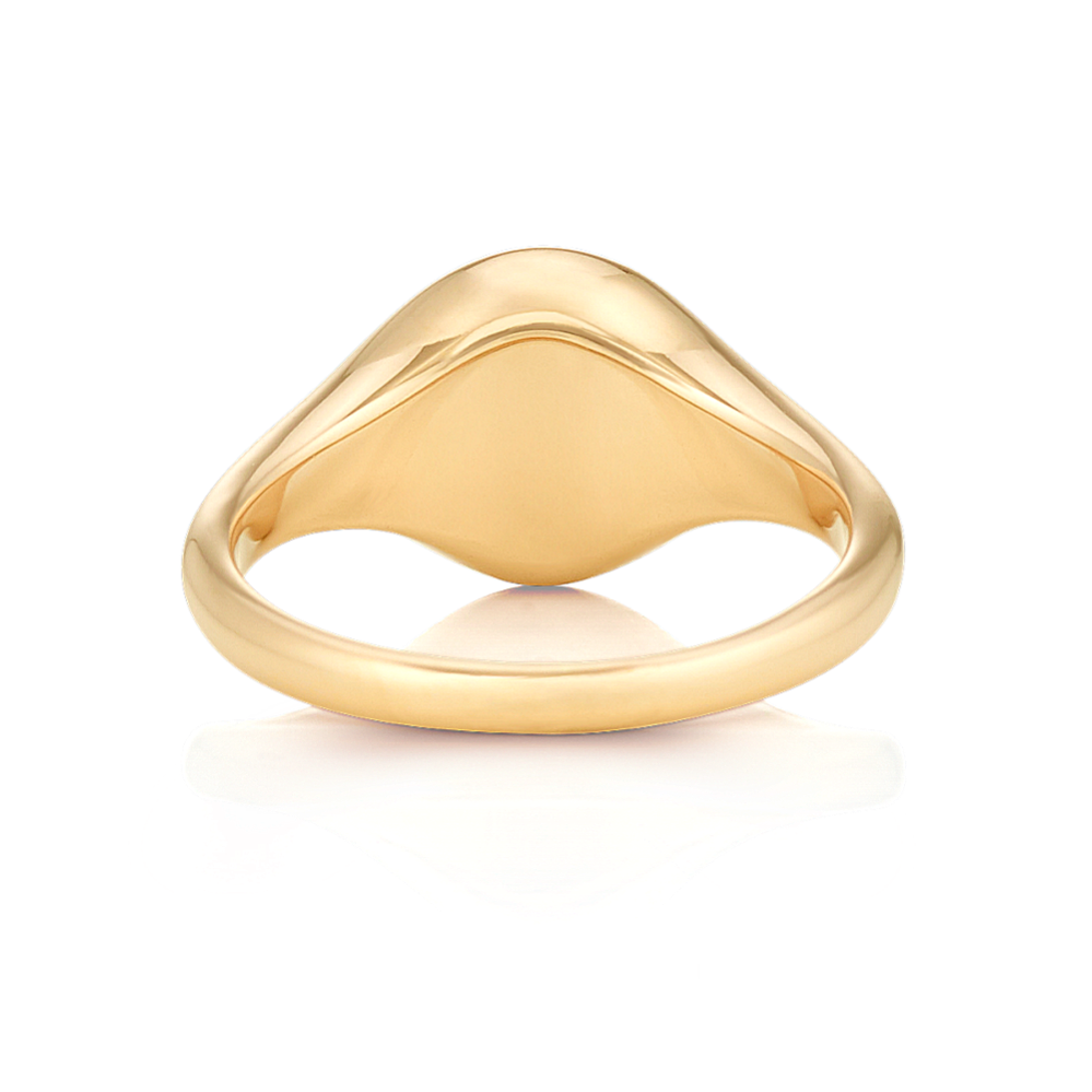 Diamond Engravable Signet Ring in 14k Yellow Gold | Shane Co.