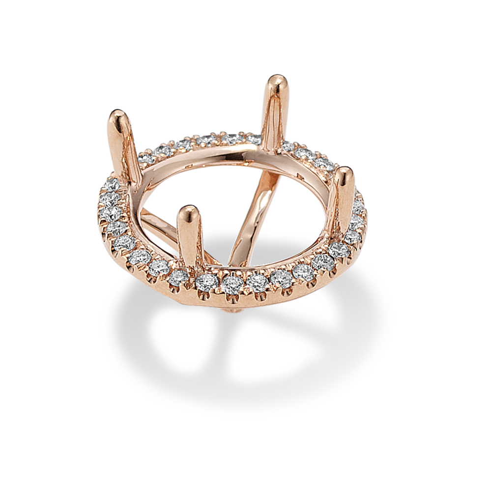 Classic Diamond Halo Decorative Crown to Hold 10mm Round Gemstone ...