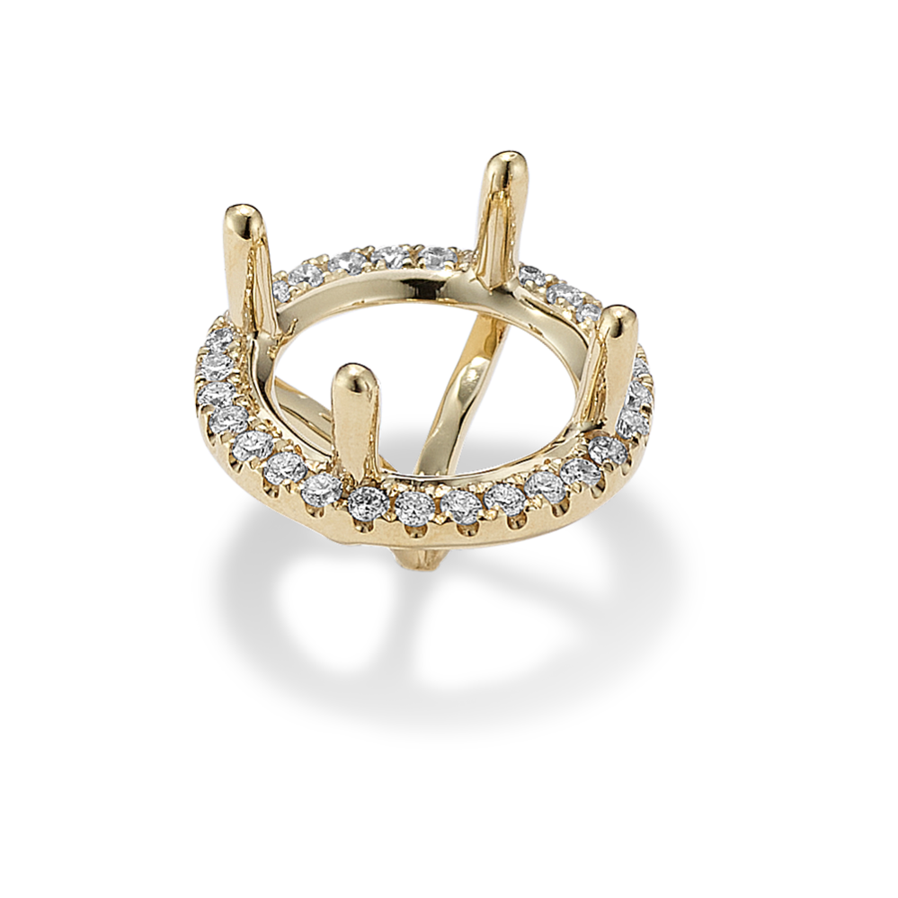 Classic Diamond Halo Decorative Crown to Hold 10mm Round Gemstone ...