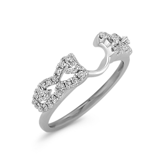 Diamond Solitaire Engagement Ring Wrap with Pave Setting | Shane Co.