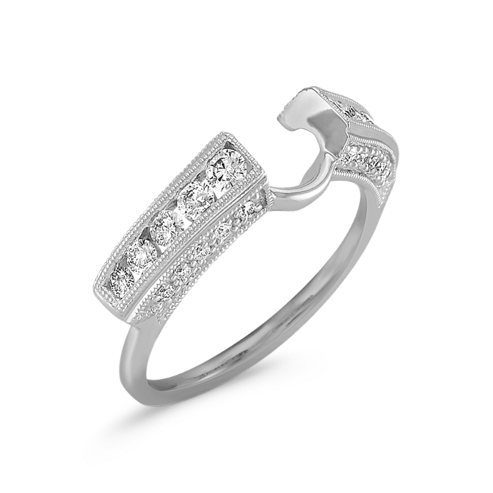 Diamond Solitaire Engagement Ring Wrap in White Gold | Shane Co.