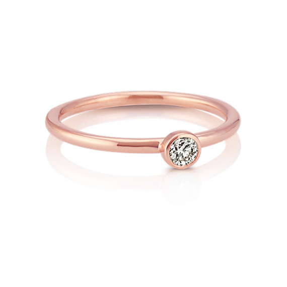 Diamond Stackable Ring in 14k Rose Gold | Shane Co.
