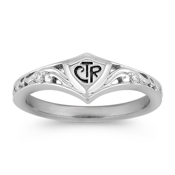 Diamond and Sterling Silver CTR Ring Shane Co
