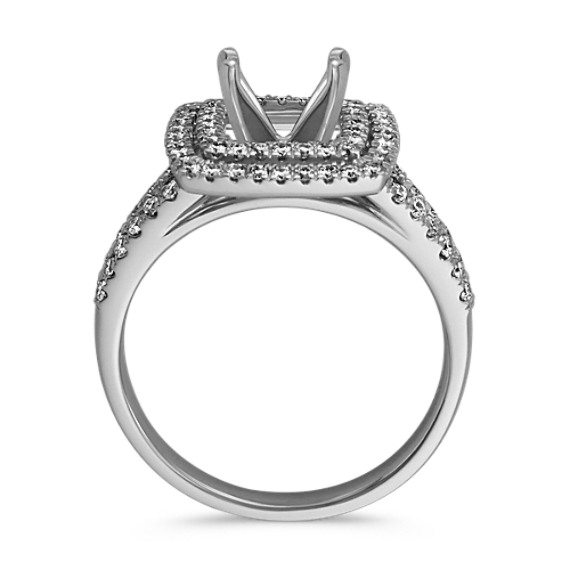 Double Halo and Split Shank Pave-Set Diamond Engagement Ring | Shane Co.