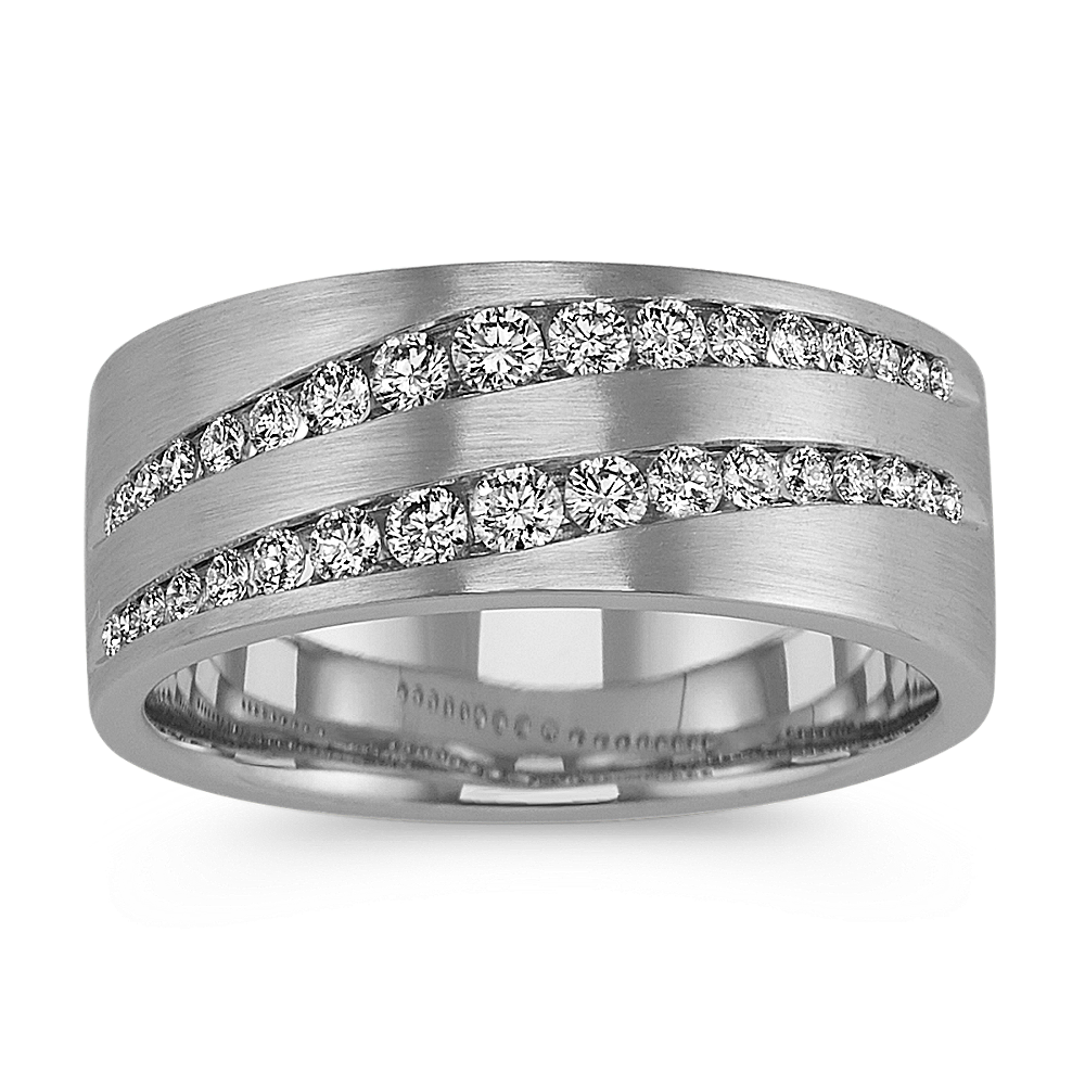 Double Row Diamond Mens Ring (8.5mm) | Shane Co.