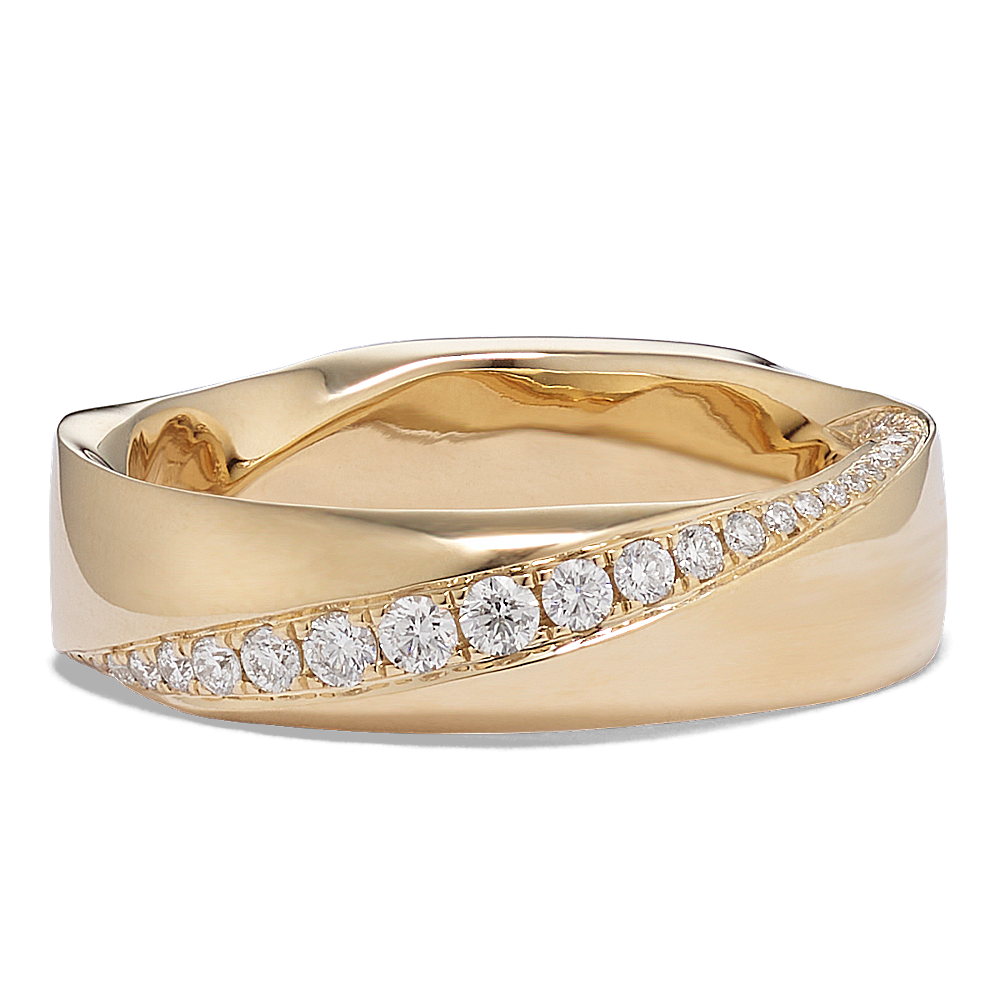 Ebb & Flow 14K Yellow Gold & Diamond Band (5.5mm) | Shane Co.