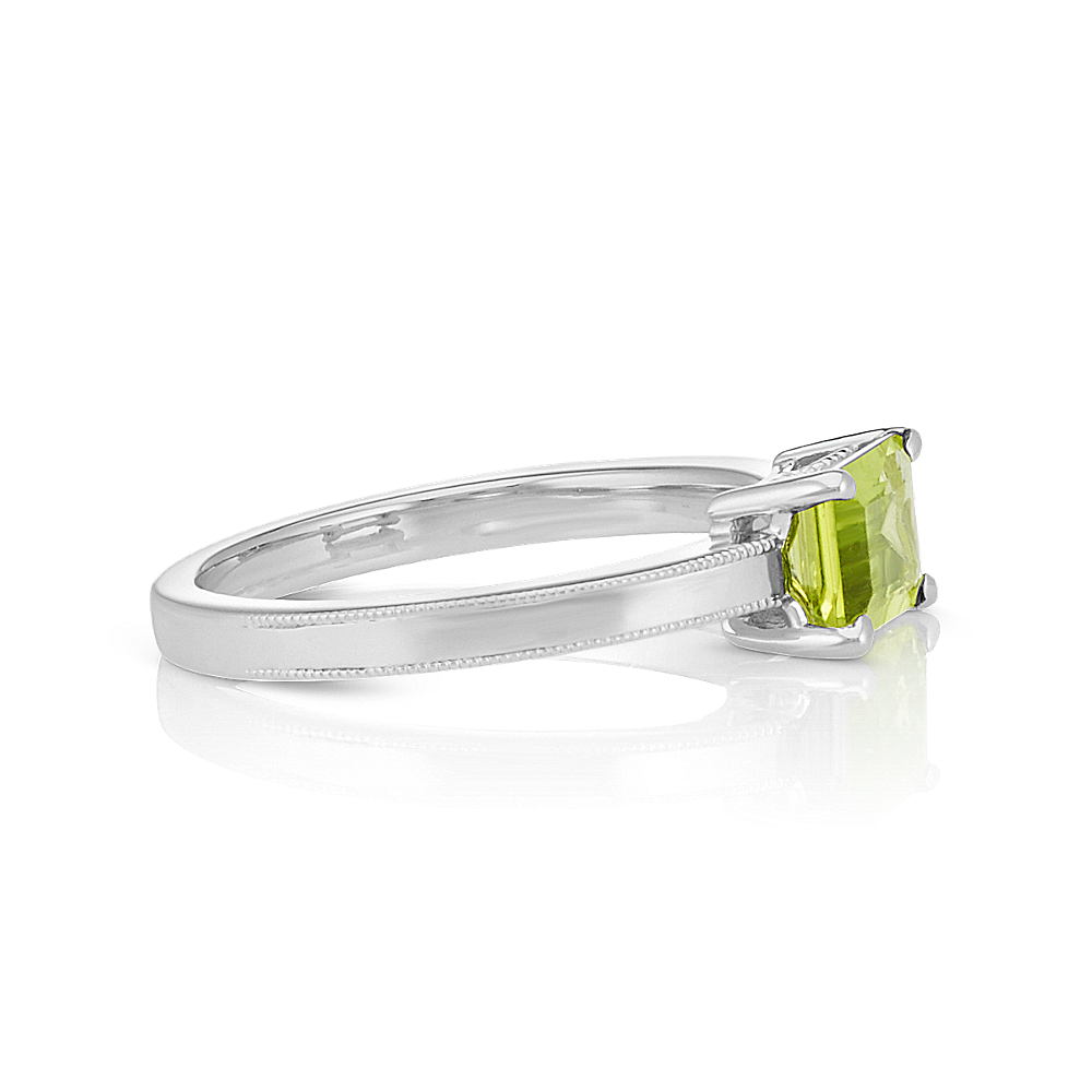 Emerald Cut Peridot Ring in Sterling Silver | Shane Co.