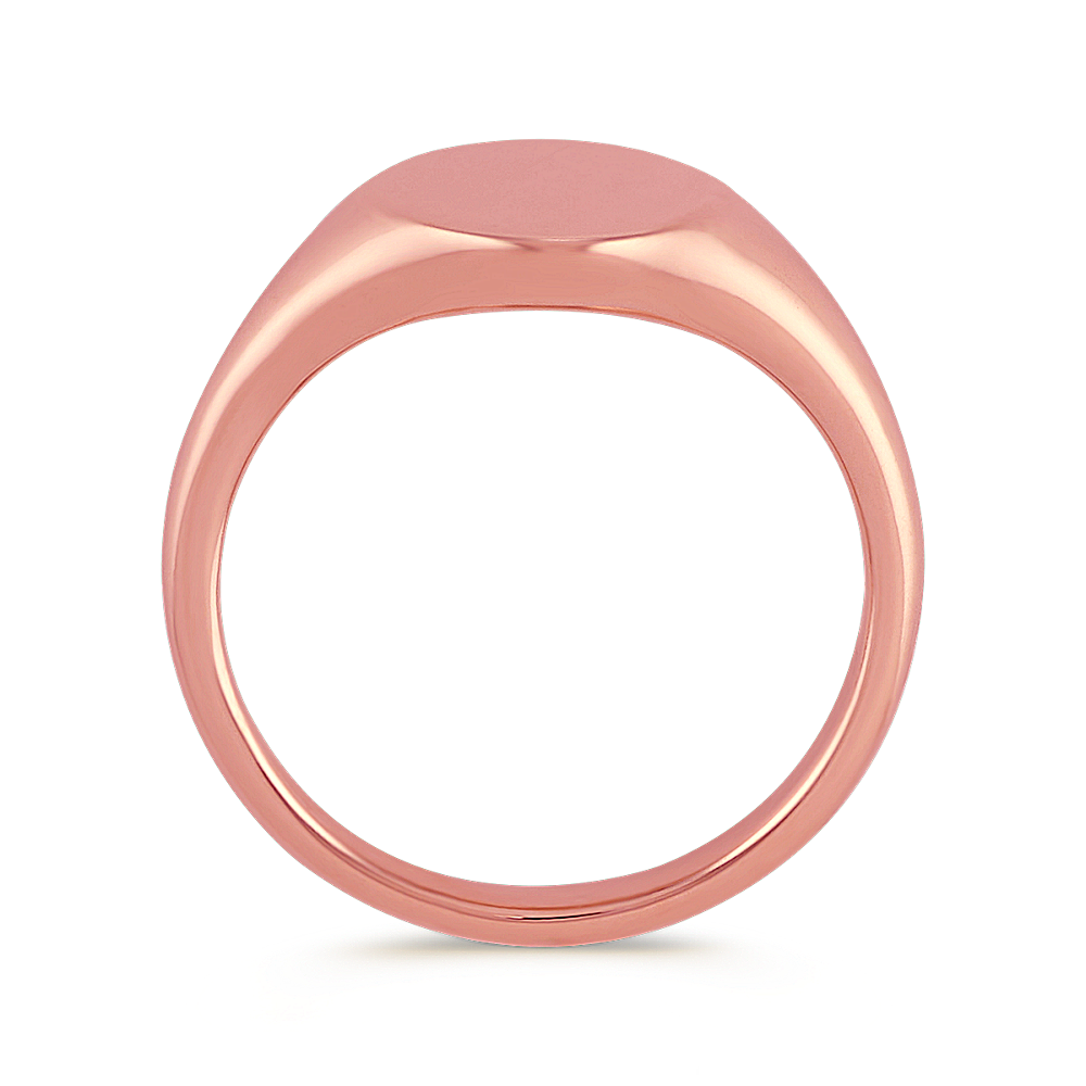 Engravable Signet Ring in 14k Rose Gold | Shane Co.