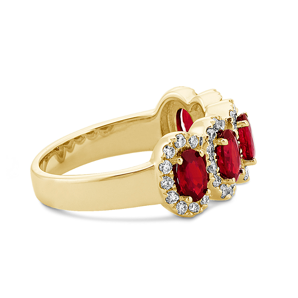 Overture Five-Stone Ruby & Diamond Ring | Shane Co.