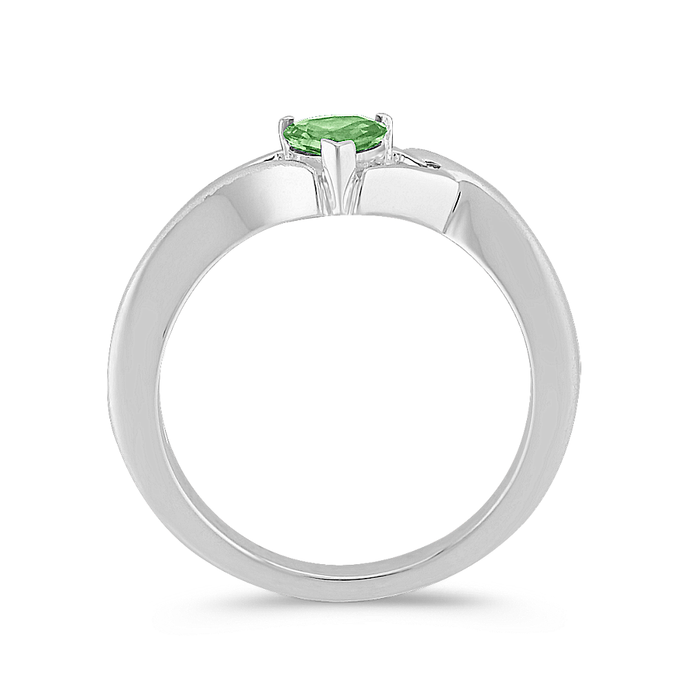 Heart-Shaped Green Sapphire Ring in Sterling Silver | Shane Co.