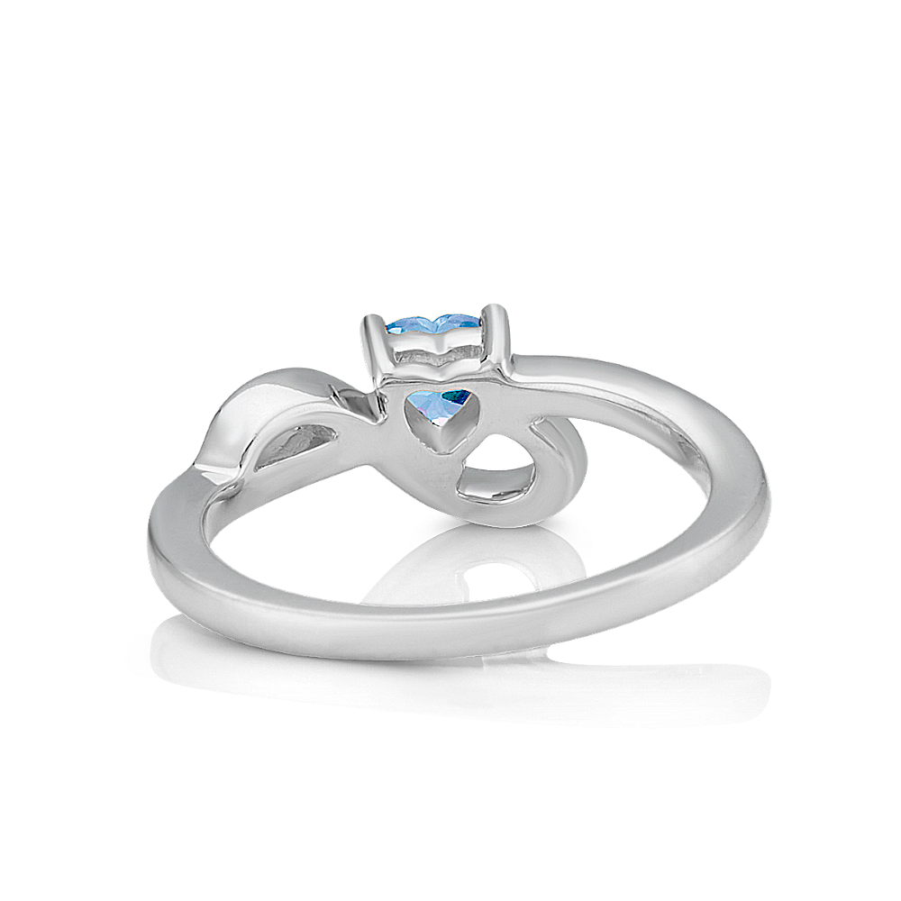 Heart-Shaped Ice Blue Sapphire Ring in Sterling Silver | Shane Co.