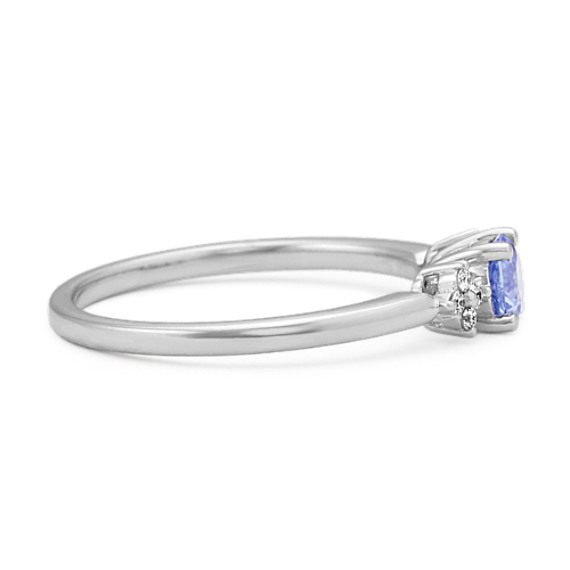 Ice Blue Sapphire and Diamond Ring in 14k White Gold | Shane Co.