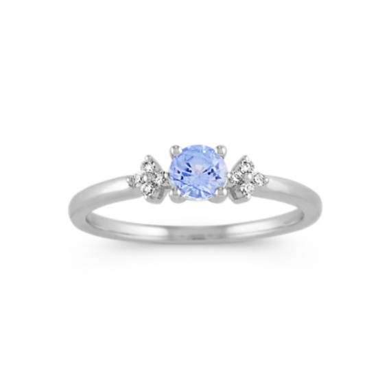 Ice Blue Sapphire and Diamond Ring in 14k White Gold Shane Co