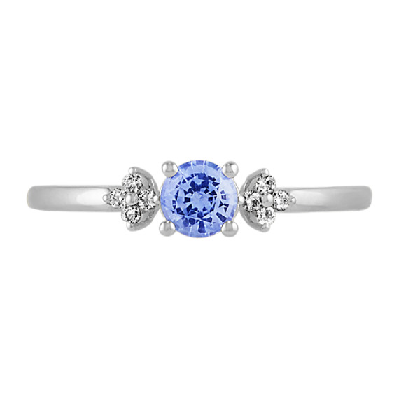 Ice Blue Sapphire and Diamond Ring in 14k White Gold | Shane Co.